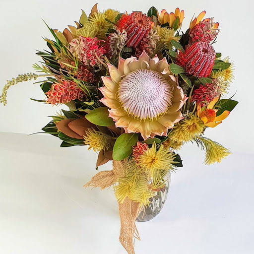 Native Proteas, Grevilleas & Banksia In Vase | Flowers With Passion